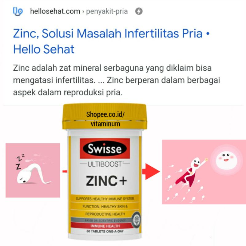 Jual Suplemen Swisse Zinc 60 Tablet. Imunitas dan Reproduksi | Shopee ...