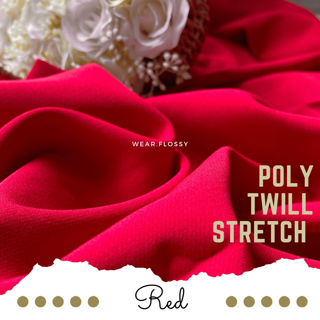 Jual Kain Poly Twill Stretch 1m | Shopee Indonesia