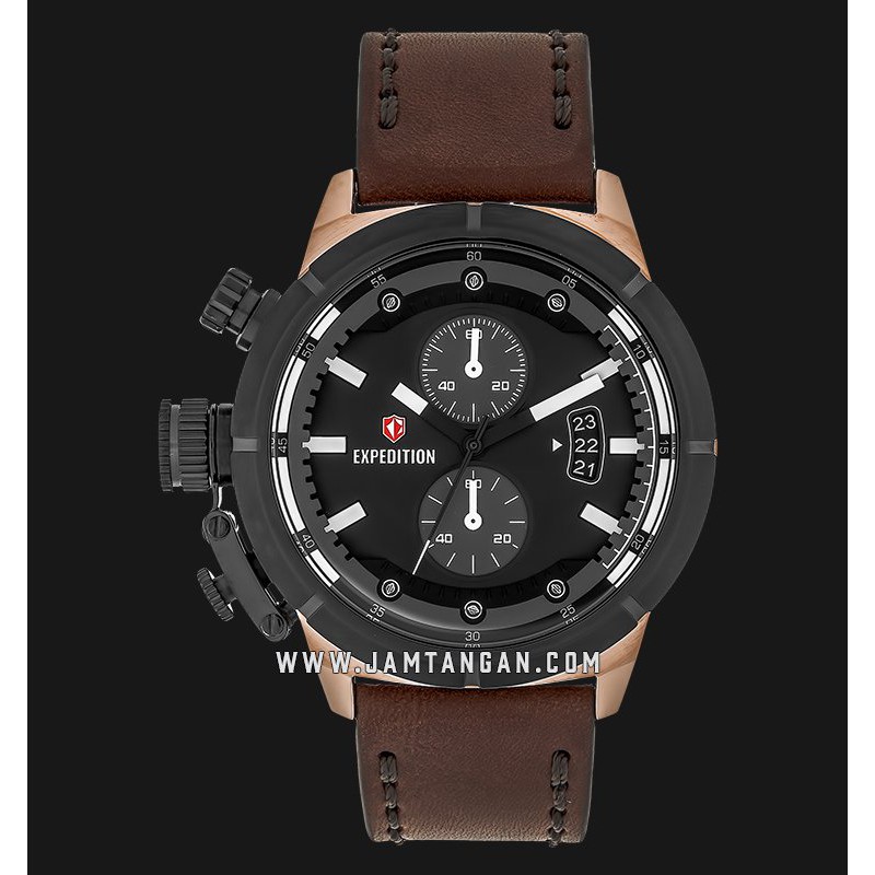 Jual Expedition E 6765 MC LBRBA Chronograph Men Black Dial Brown ...