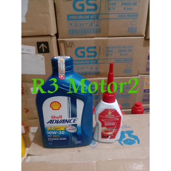 Jual PAKET OLI SHELL ADVANCE MATIC AX7 0.8L 10W-30 SYNTHETIC PLUS ...