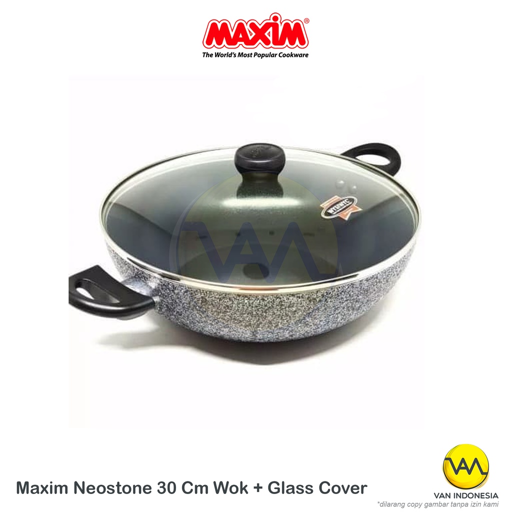 Jual Wajan Wok Pan Anti Lengket Marble Ceramic Wok MAXIM NEOSTONE 30 cm ...