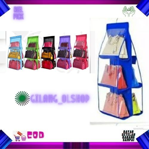 Jual Rak Gantung Tas baru 6 Sekat / Gantungan Tas / Bag Storage ...