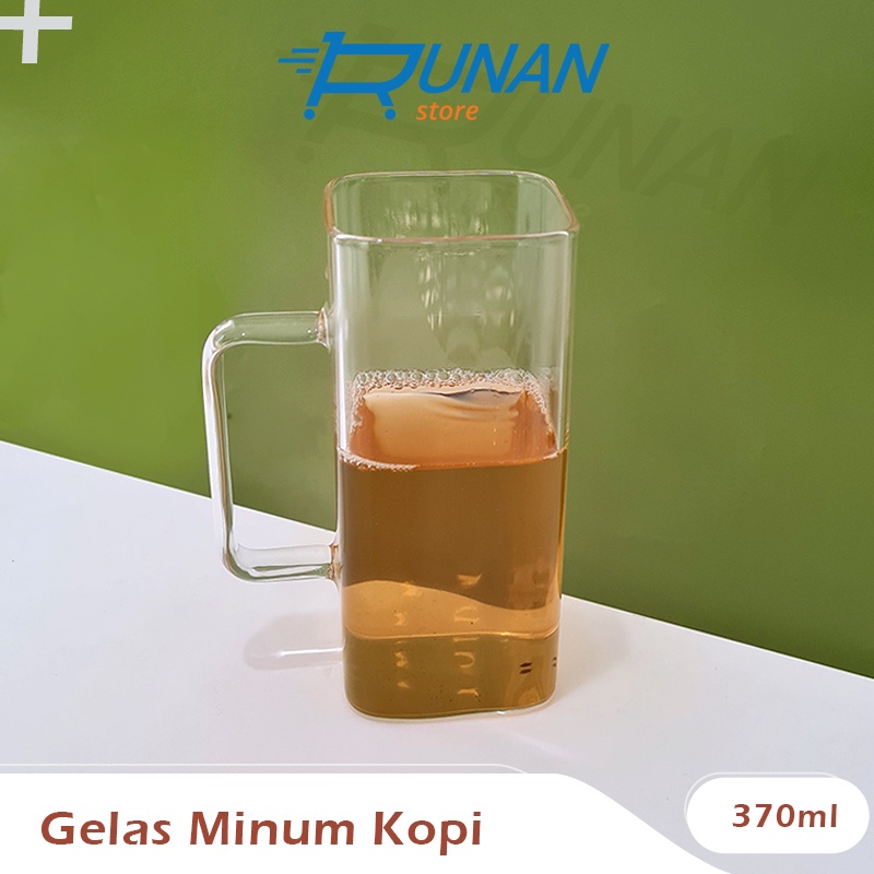 Jual Gelas Kaca 370ml Gelas Minum Kopi Teh Susu Handle Glass 370 ml Beling | Shopee Indonesia