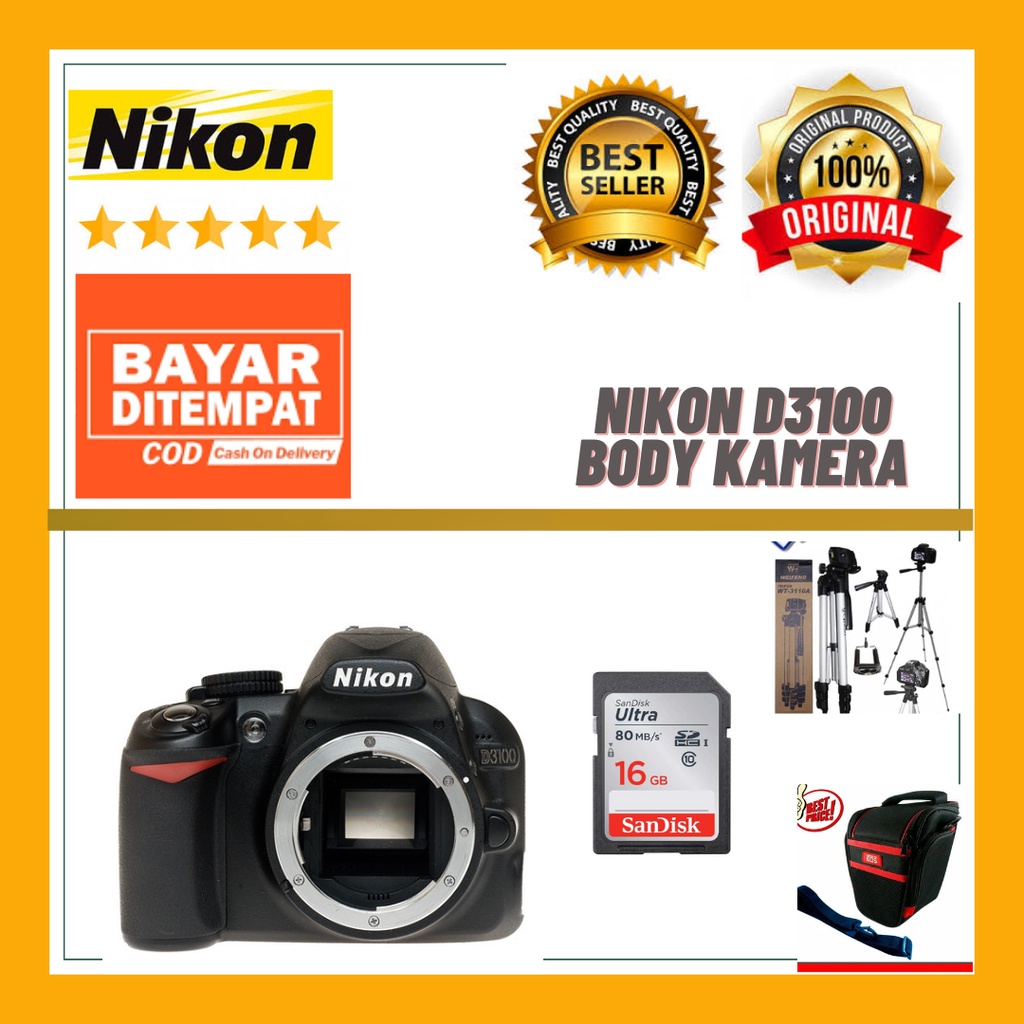 Jual Nikon D3100 kit 18-55mm VR FREE ACCESORIES KAMERA | Shopee Indonesia