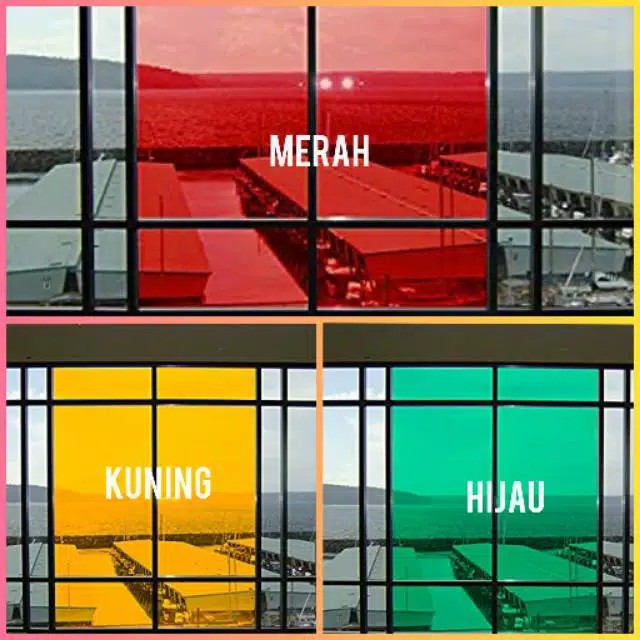 Jual Kaca Film Jendela Gedung Rumah Riben Warna Merah Ungu Kuning Hitam ...