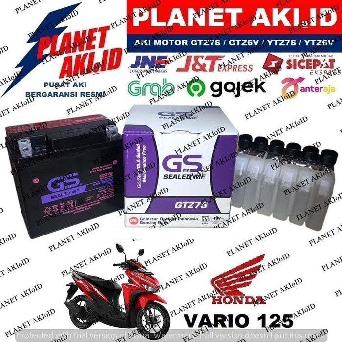 Jual Aki Motor Honda Vario 125 Techno FI CW CBS GTZ7S GS Y Accu Kering MF | Shopee Indonesia