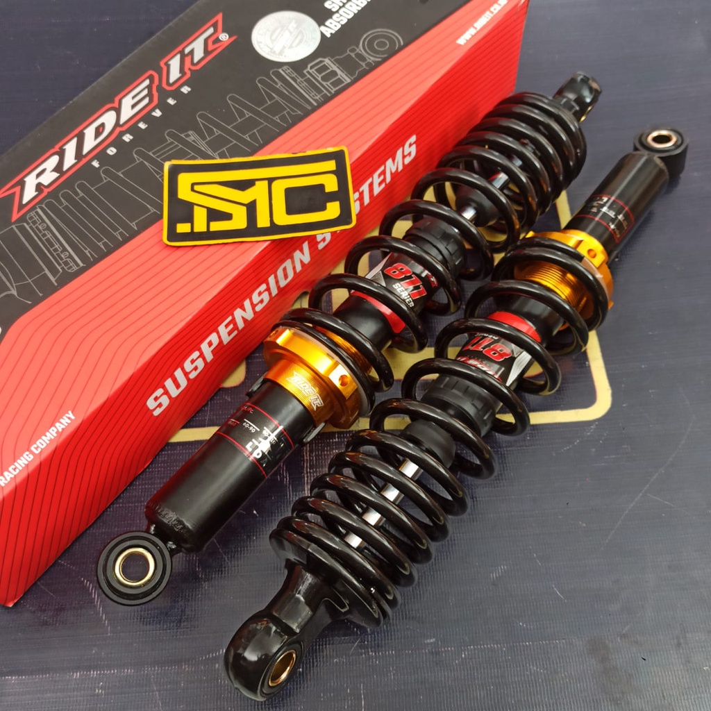 Jual Shockbreaker Belakang Ride It 340mm RI-811 Series Hitam Untuk ...