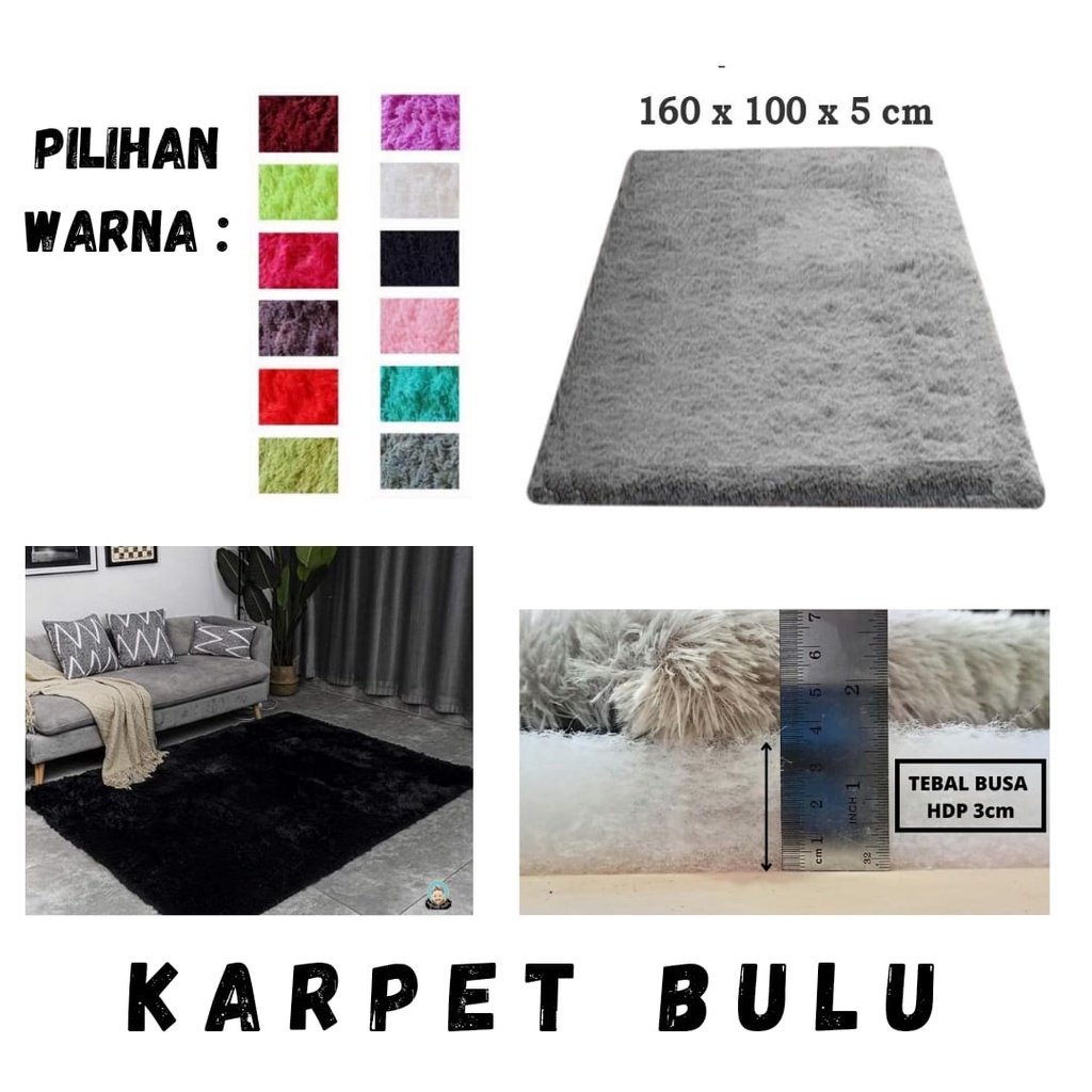 Jual KARPET BULU RASFUR 160x100x5cm | Shopee Indonesia