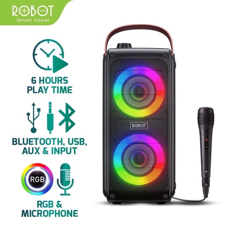 Jual ROBOT Speaker Bluetooth RB490 Speaker Karaoke with Microphone ...