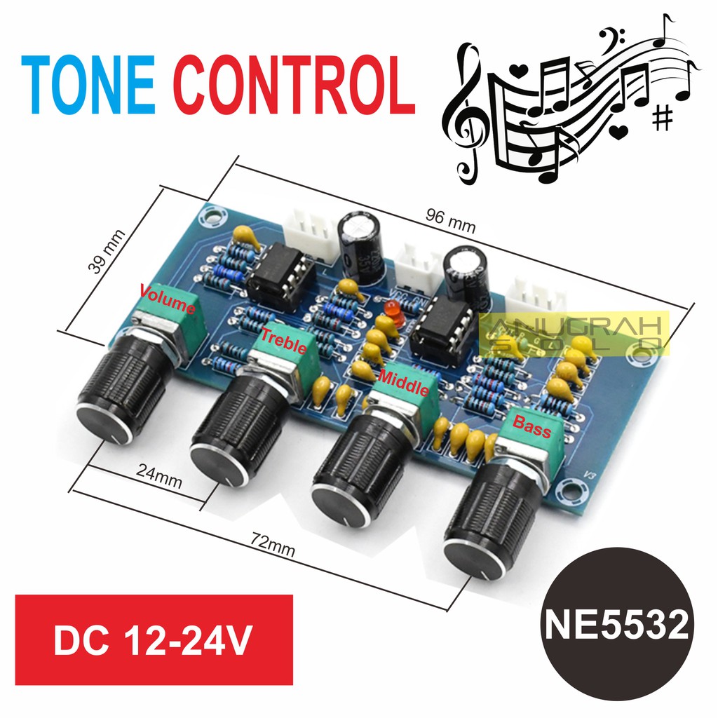 Jual Tone Control NE5532 Pre-Amp DC VOLTAGE 12-24V | Shopee Indonesia