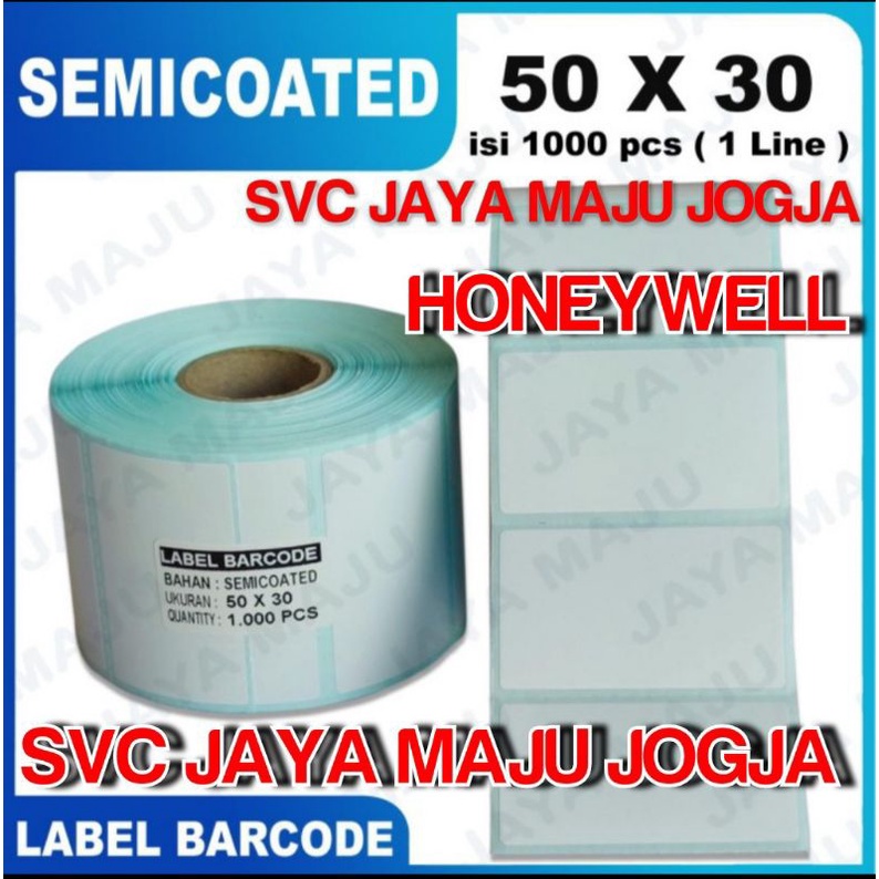 Jual [ HONEYWELL ] 50 X 30 SEMICOATED - 1 LINE - FACE OUT - ISI 1.000 PCS || CORE 1" || LABEL ...