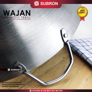 Jual SUBRON Wajan Kuali Wok Stainless Pegangan 34cm 36cm Tebal Kuat ...