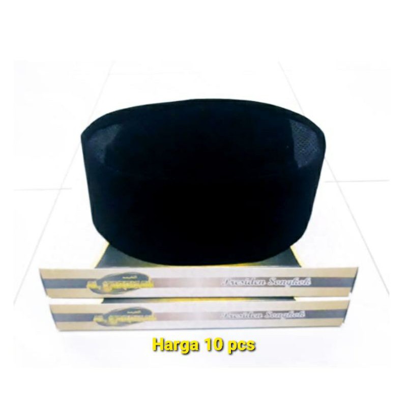 Jual Peci Hitam Polos Ac Grosir 10 pcs Songkok Hitam | Shopee Indonesia