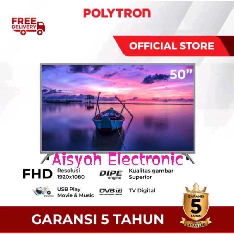 Jual LED TV POLYTRON 50 INCH GARANSI 5 TAHUN | Shopee Indonesia