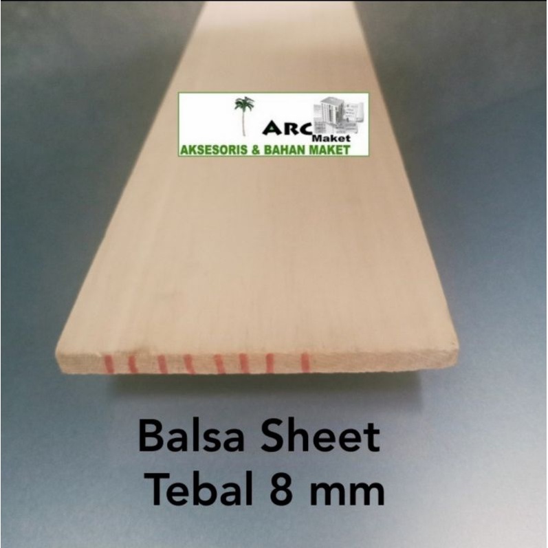 Jual KAYU BALSA SHEET (LEMBARAN) PANJANG 100 CM TEBAL 1 MM, 1.5 MM, 2 ...