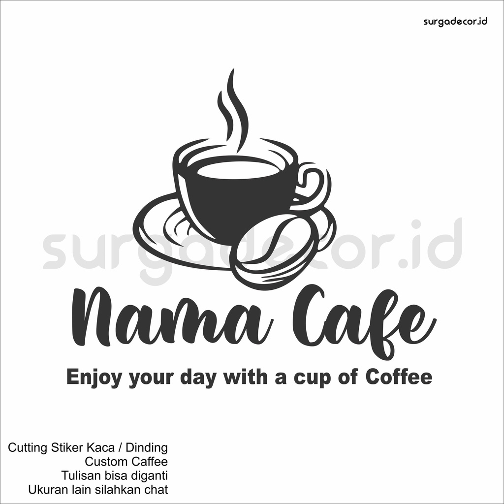 Jual WALL STICKER CUTTING STIKER KACA DINDING CAFE ANEKA KOPI COFFEE ...