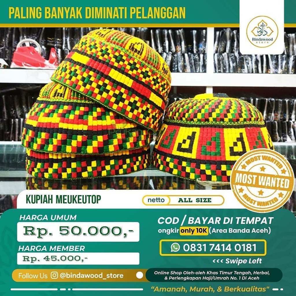 Jual Topi Meukeutop khas Aceh/Peci khas Aceh | Shopee Indonesia