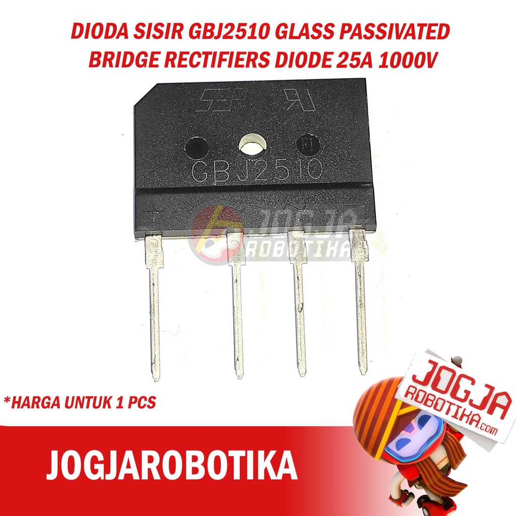 Jual DIODA SISIR GBJ2510 GLASS PASSIVATED BRIDGE RECTIFIERS DIODE 25A ...