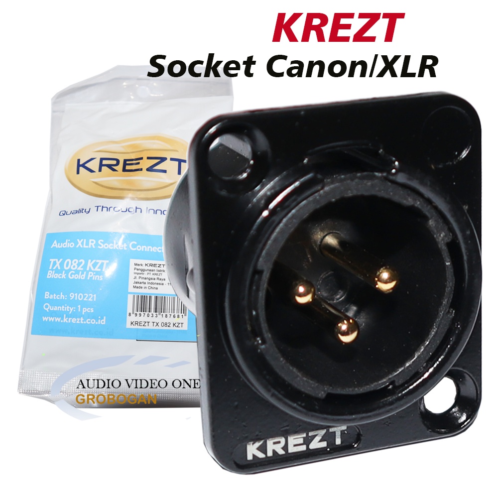 Jual Krezt Socket XLR TX 082 KZT Jack Soket Canon XLR Male original ...