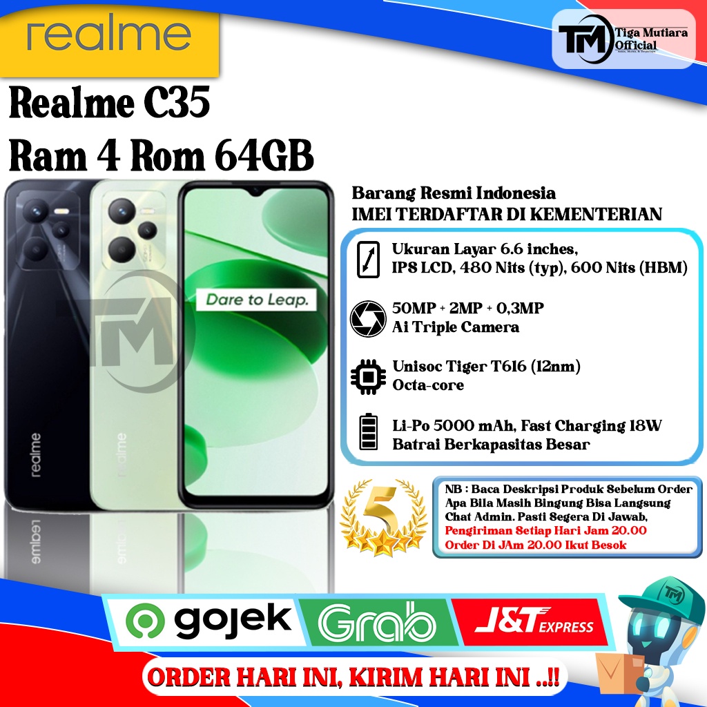 Jual Realme C35 Ram 4 Rom 64GB Segel Original & Bergaransi Resmi ...
