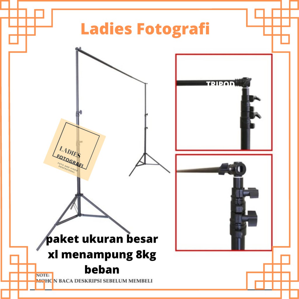 Jual Stand Background 1 Bar Foto Studio Kaki Backdrop Photo Layar ...