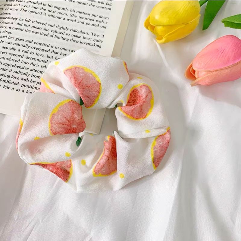 Jual KIANDAA SCRUNCHIE MOTIF BUAH IKAT RAMBUT KOREA FRUITS WARNA PASTEL ...