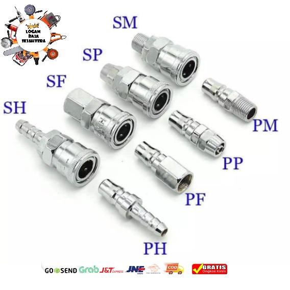 Jual COUPLER FEMALE 1/4" KOPLER QUICK COUPLING SAMBUNGAN ANGIN ...
