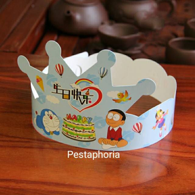 Jual ( isi 10 pcs ) Party Hat / Topi Pesta Ulang Tahun / Ultah Doraemon ...