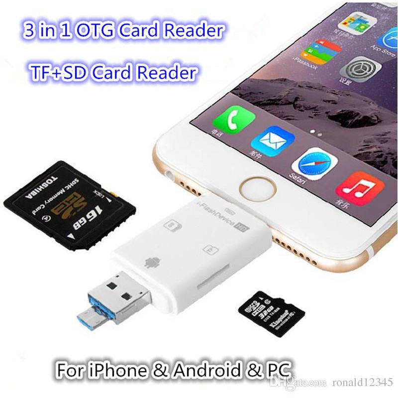 Jual i-Flash Multifunction OTG Apple Lightning + Android USB + Card ...