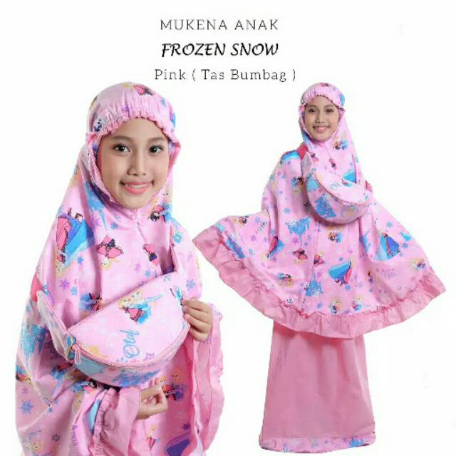 Jual Jual Mukena Anak Frozen Snow Pink Tas Bumbag | Shopee Indonesia