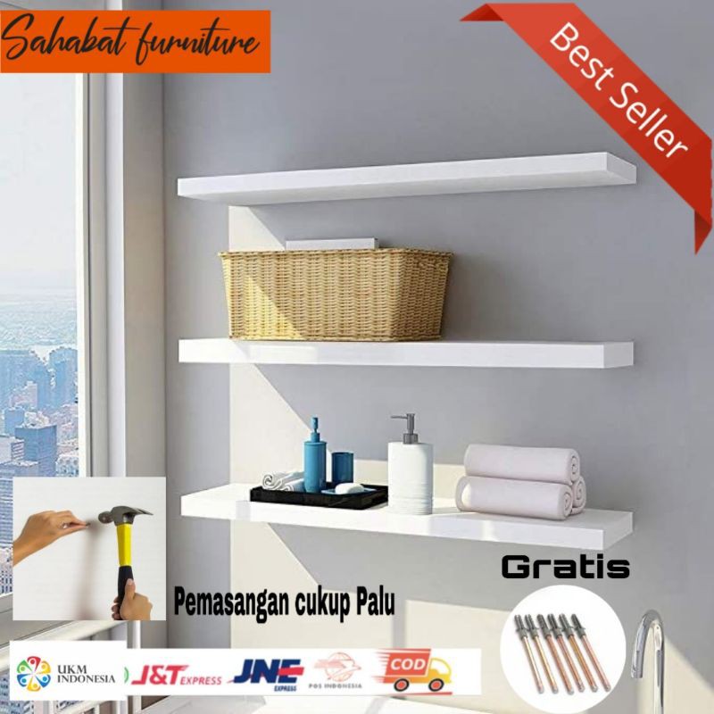 Jual Wood Signature Papan ambalan rak dinding kayu Lebar 12 cm | Shopee ...