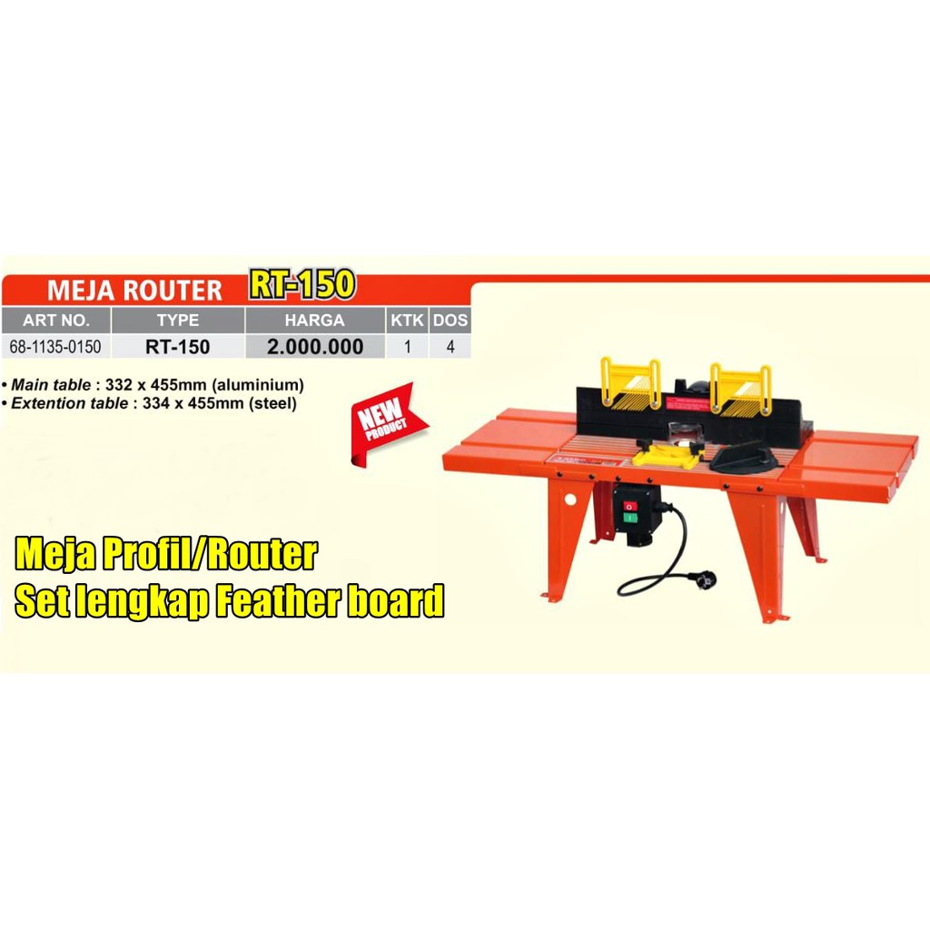 Jual ALDO TR150 Table Router Meja untuk router profil + set Feather ...