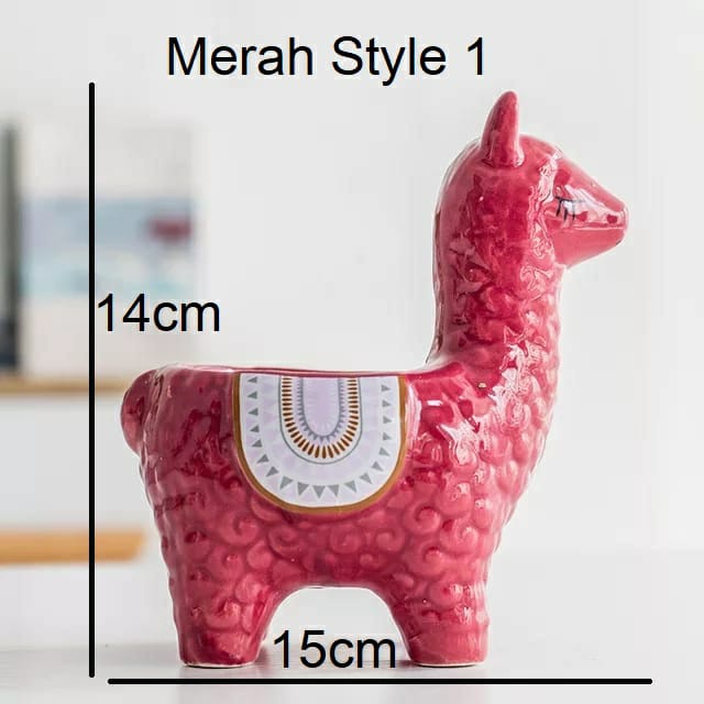 Jual Pot Keramik Hewan Alpaca / Pot Bunga Kecil Keramik Untuk Dekorasi ...