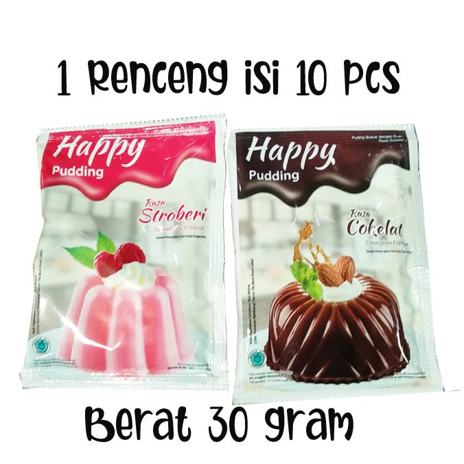 Jual Happy Pudding Coklat | Strawberry | Taro | Vanilla | Mango 30 gr ...
