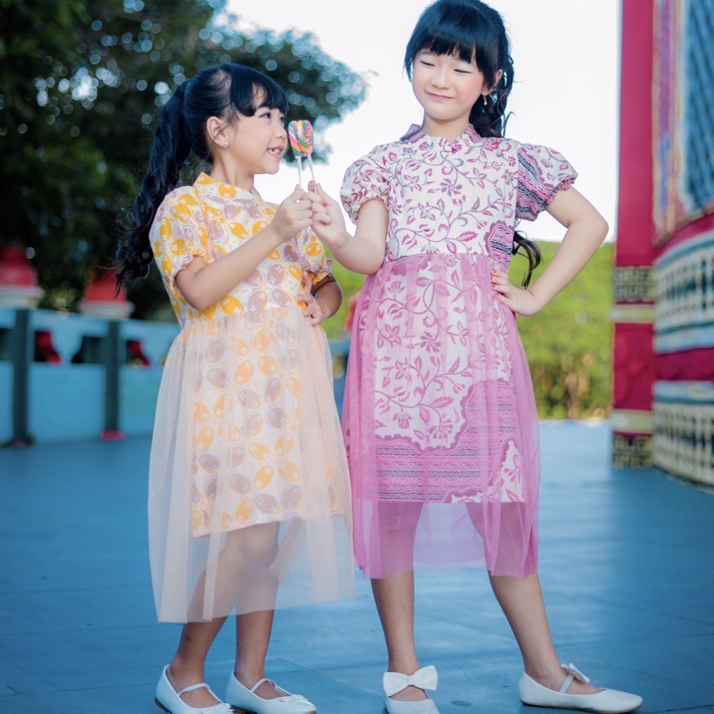 Jual Dress Batik Anak Tutu Gaun Batik Anak Tile Dress Batik Anak Lucu ...