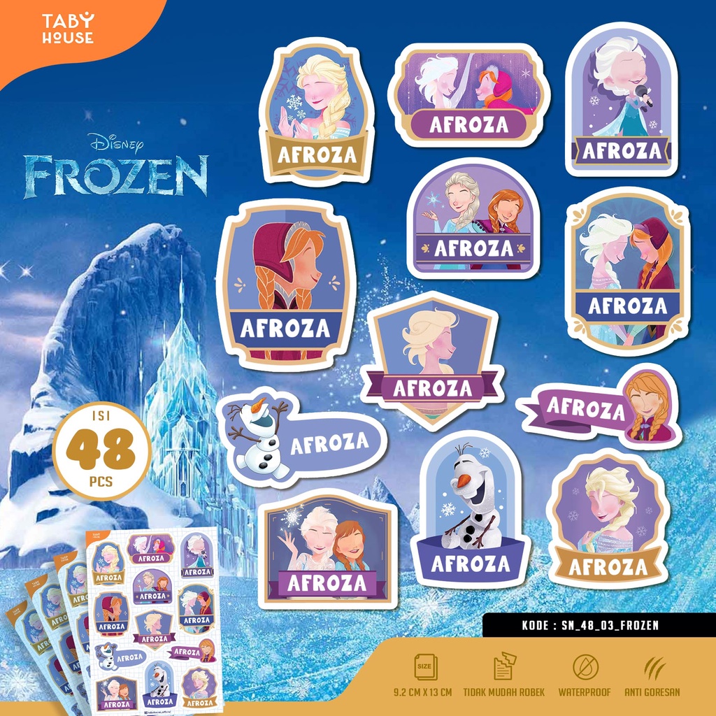 Jual stiker nama FROZEN isi 48 | Shopee Indonesia