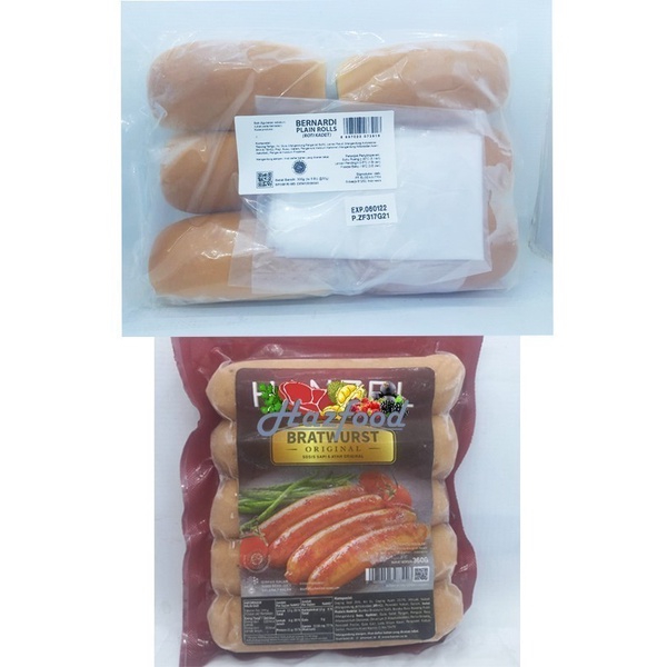 Jual Paket Bernardi Hot Dog Plain Rolls + Sosis Hanzel Bratwurst ...