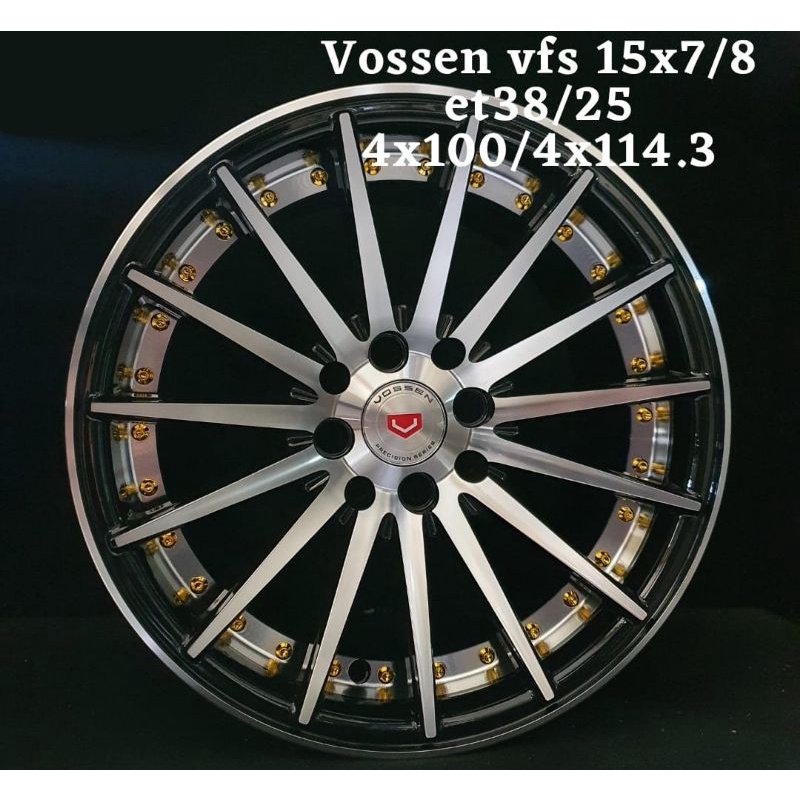 Jual velg vossen vfs r15 polish hitam merah velg racing mobil vossen vfs ring 15 | Shopee Indonesia