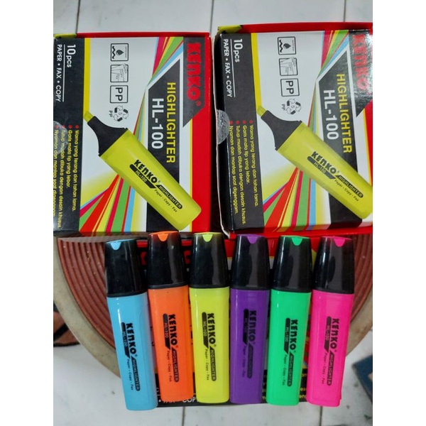 Jual [BOX ISI 10] HIGHLIGHTER KENKO HL-100 BERKUALITAS / KENKO HL 100 ...