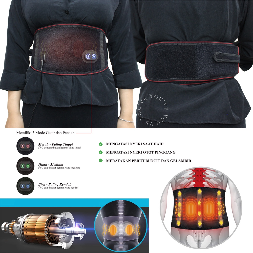Jual You’ve (You Have) Korset Terapi Pijat Pemanas Listrik Pinggang ...