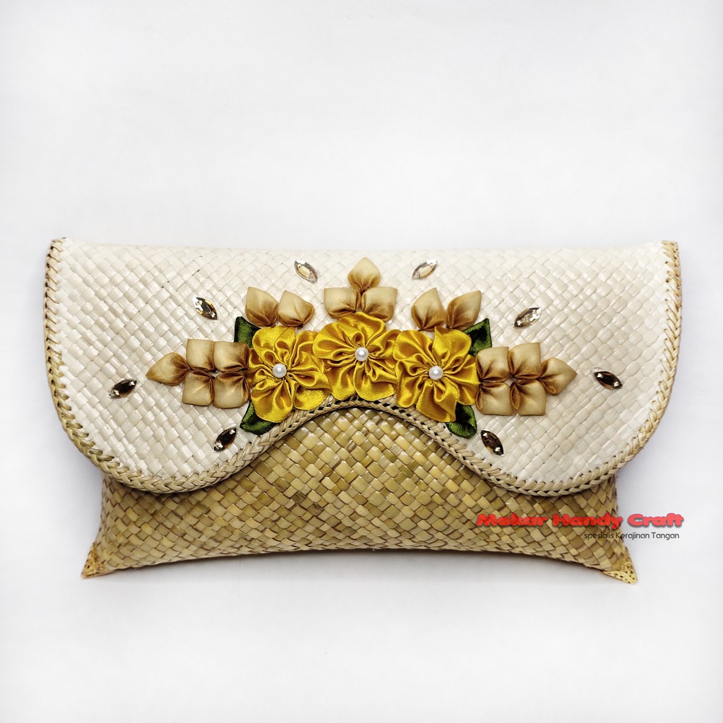 Jual Dompet Anyaman Pandan Pita Tempel Motif Kacamata | Shopee Indonesia