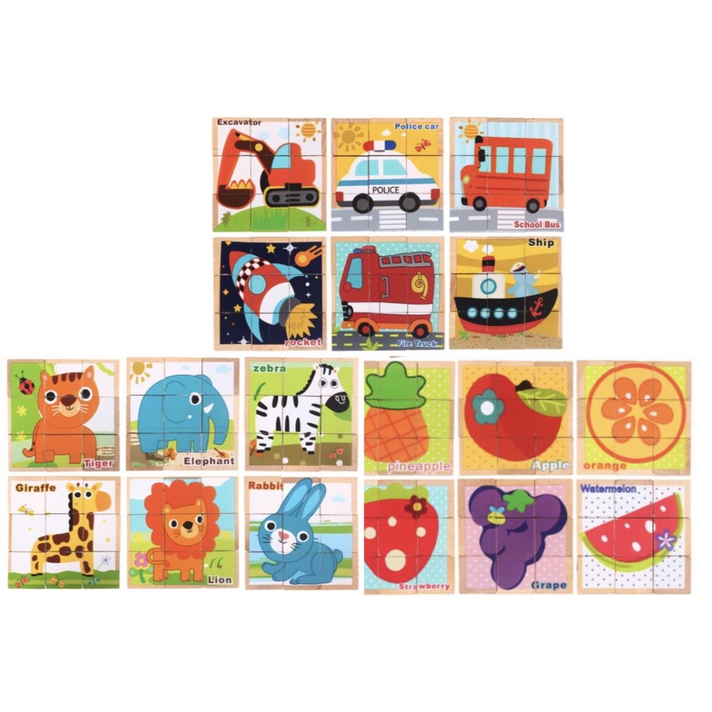 Jual Mainan Puzzle Balok/ Wooden Toys Games/ Puzzle Kayu/ Mainan Kayu ...