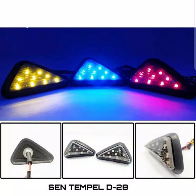 Jual LAMPU SEN TEMPEL SEGITIGA NEON , SEN LED R15 , R25 , CBR , GSX , NINJA , VIXION LAMPU SEN ...