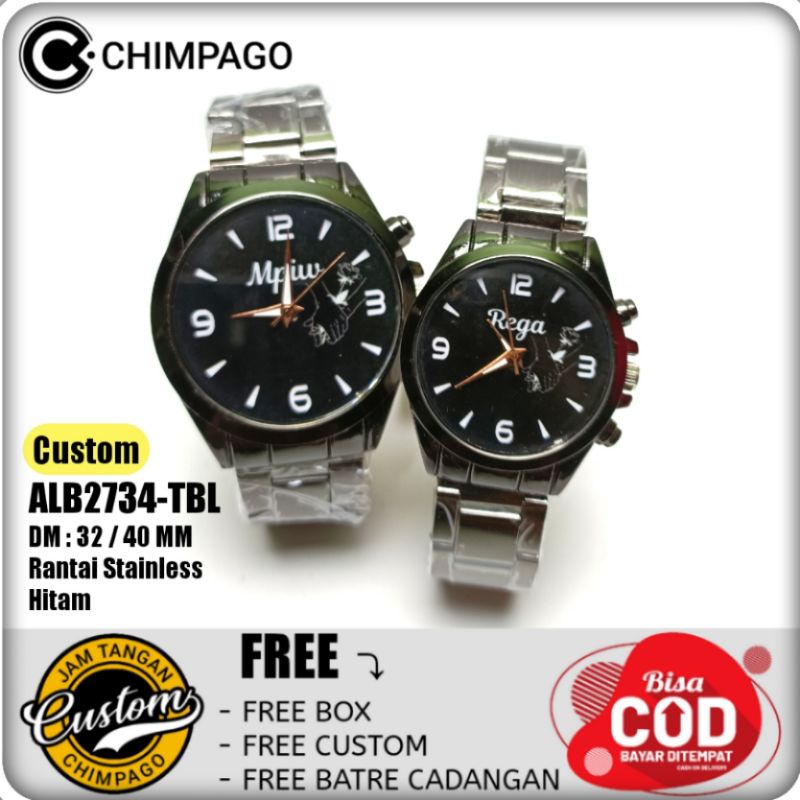 Jual Jam tangan couple custom | Nama sendiri | Shopee Indonesia