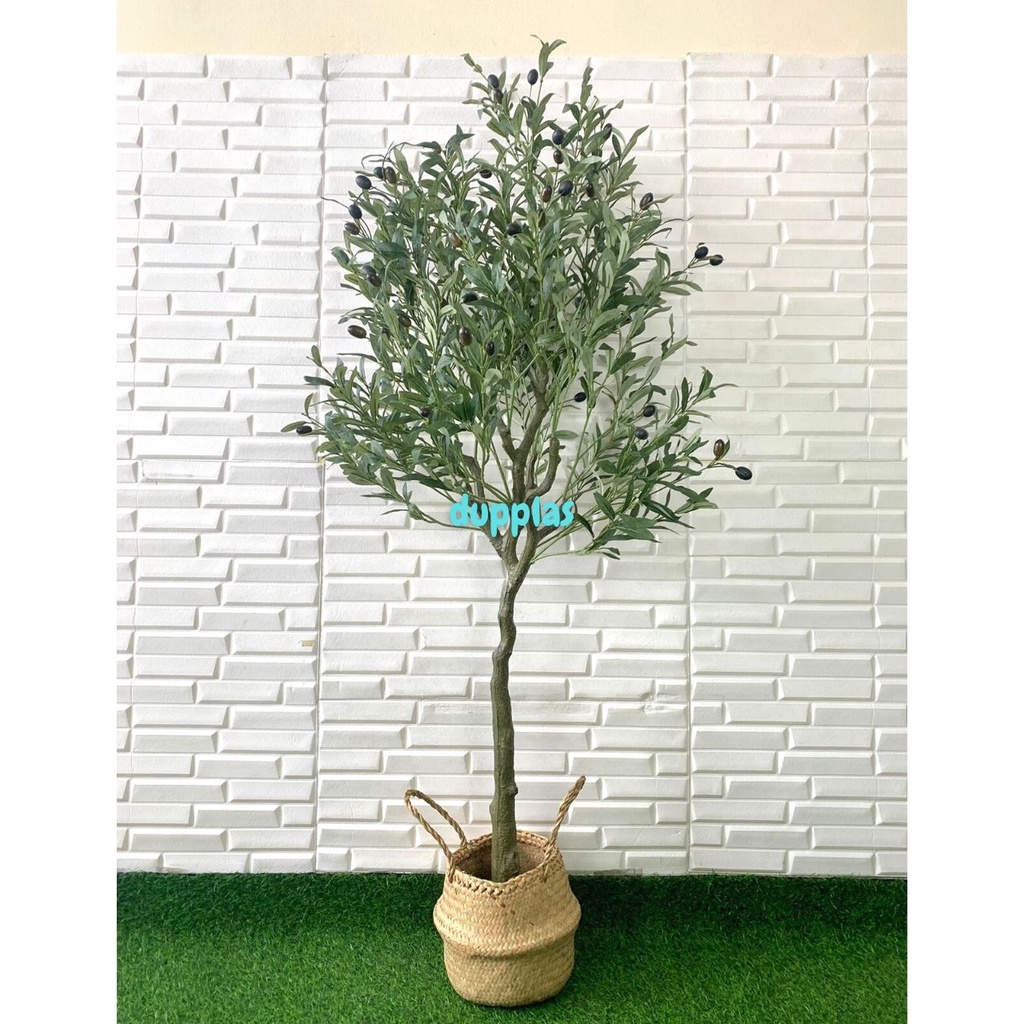 Jual Pohon Daun Zaitun Olive Tree T160 Artificial Cover Pot Purun Belly ...