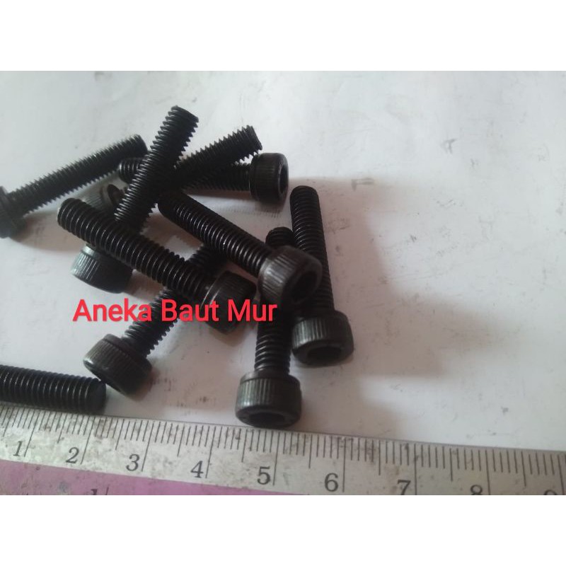 Jual Baut L Baja Hitam ukuran m8 x 20 atau baut drat 12 panjang 2cm | Shopee Indonesia