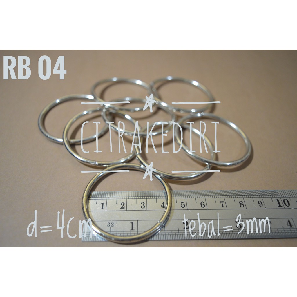 Jual Ring bulat / ring baju / sabuk 4 cm - 3mm warna nikel - ring tas ...