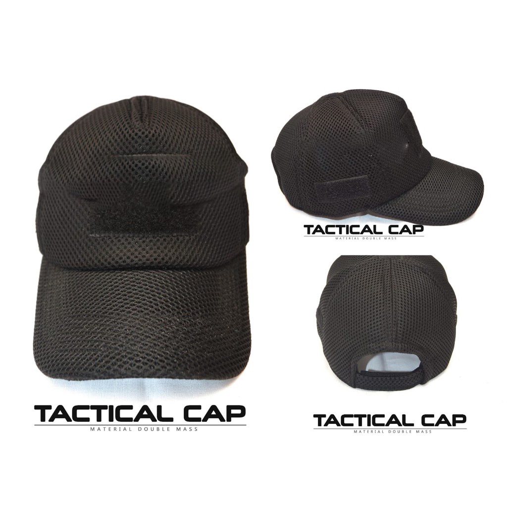 Jual TOPI JARING POLOS HITAM - TOPI BDU TACTICAL DOUBLE MESS - TOPI ...