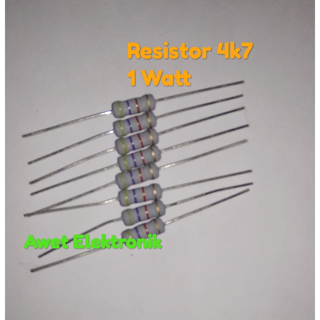 Jual resistor 4k7 ohm 1watt resistor 4k7 1w resistor 4K7 1W | Shopee ...