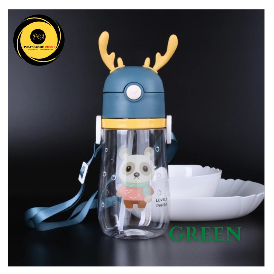 Jual [ FREE BUBBLE WRAP ] Botol Minum Tali Sedotan Tanduk Rusa / Botol Minum Anak 600 ML BPA ...